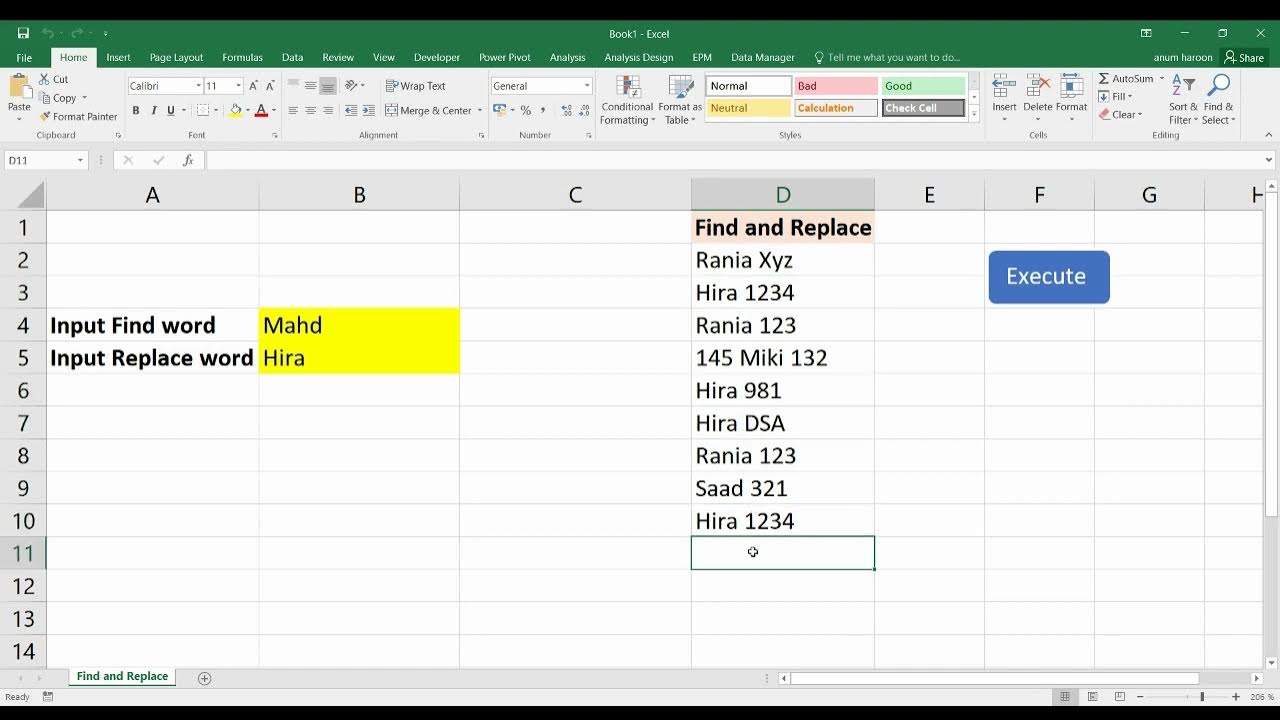Excel VBA - Find and Replace - YouTube