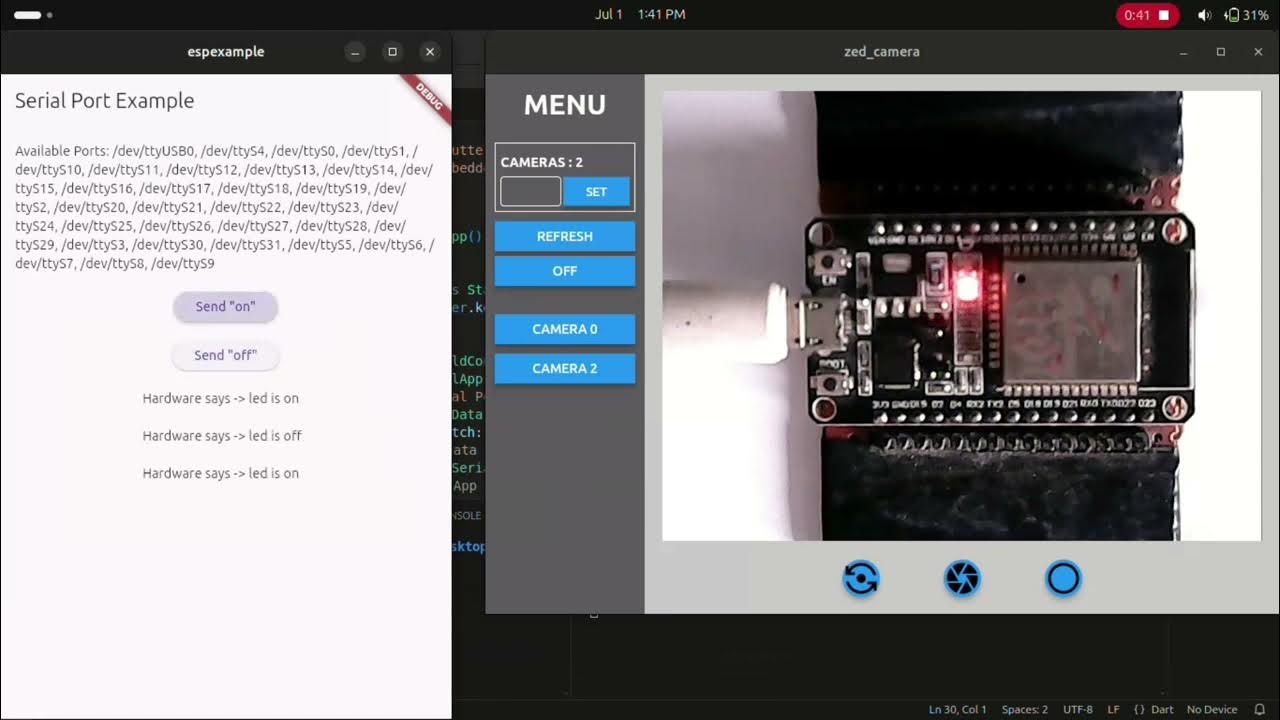 Communicating with an embedded system using Flutter and its embedded_serialport library | ESP32 ...