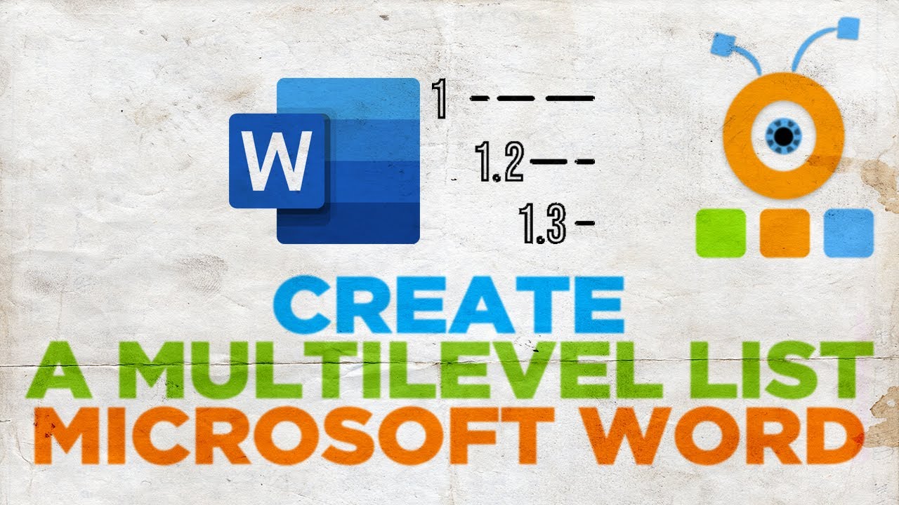 How To Create A Multilevel List In Word YouTube How To Create A Multilevel List In Word YouTube
