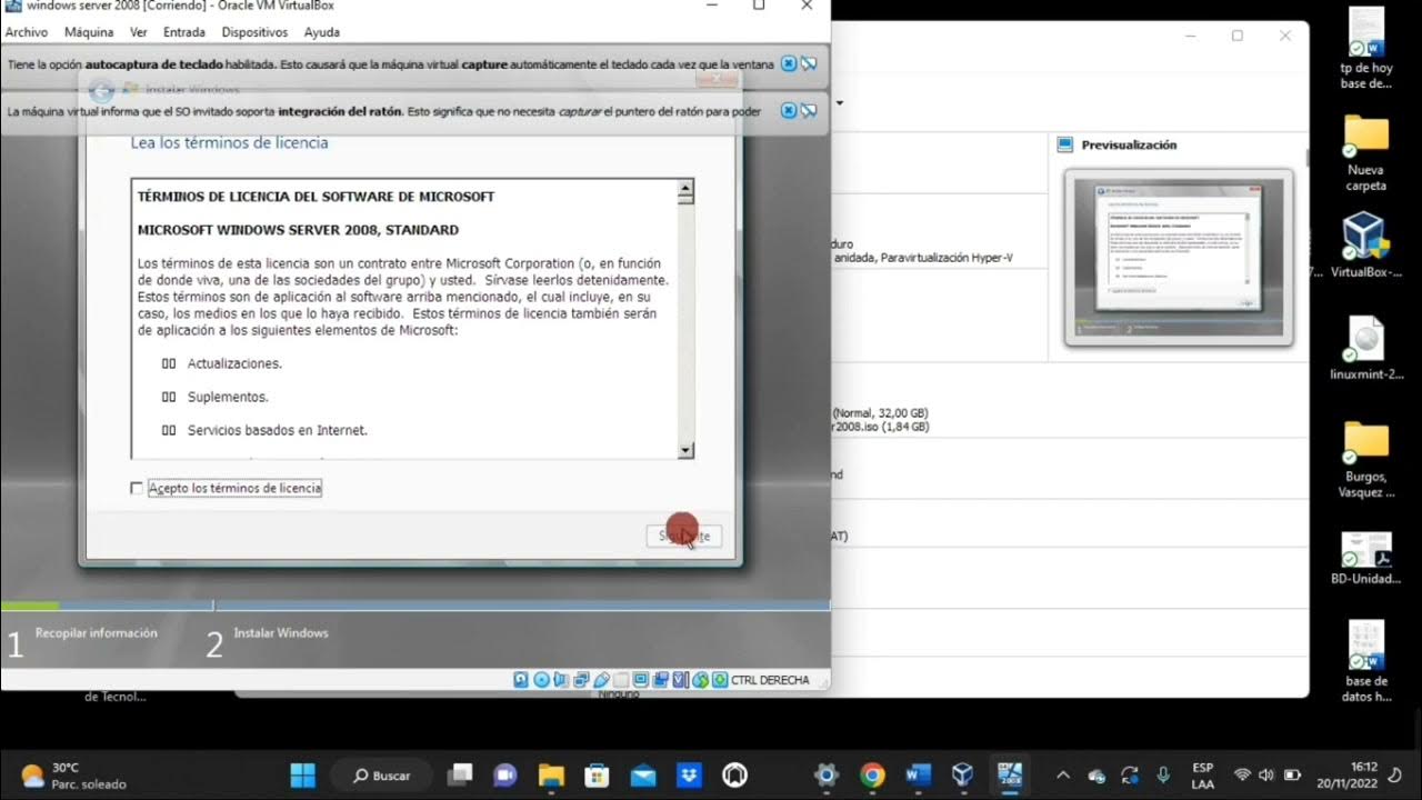 Instalación de Windows Server 2008 r2 (Virtualbox) - YouTube