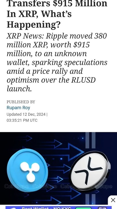 XRP News: Ripple Transfers $915 Million In XRP, What’s Happening? - YouTube