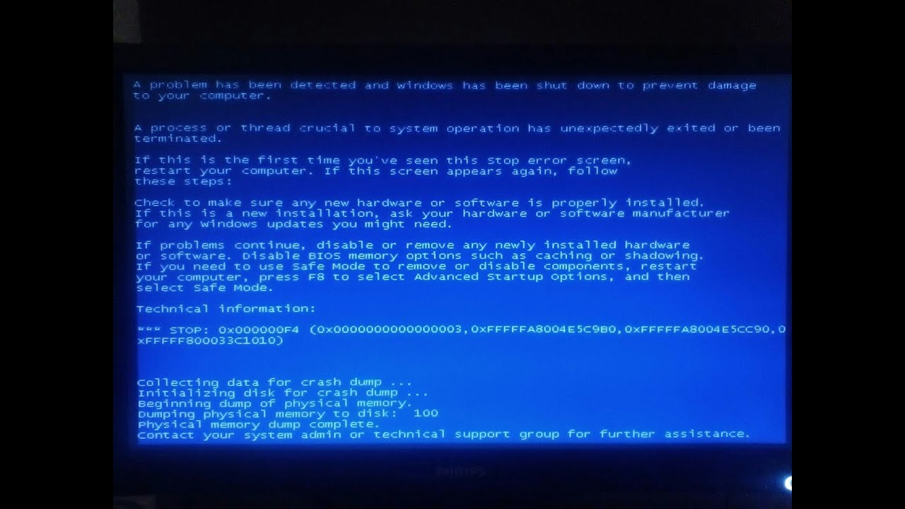 КОД ОШИБКИ 0x000000F4 КАК ИСПРАВИТЬ??? - YouTube