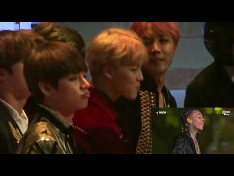 BTS  REACTION TO WIZ KHALIFA YW&F AND SEE YOU AGAIN MAMA 201