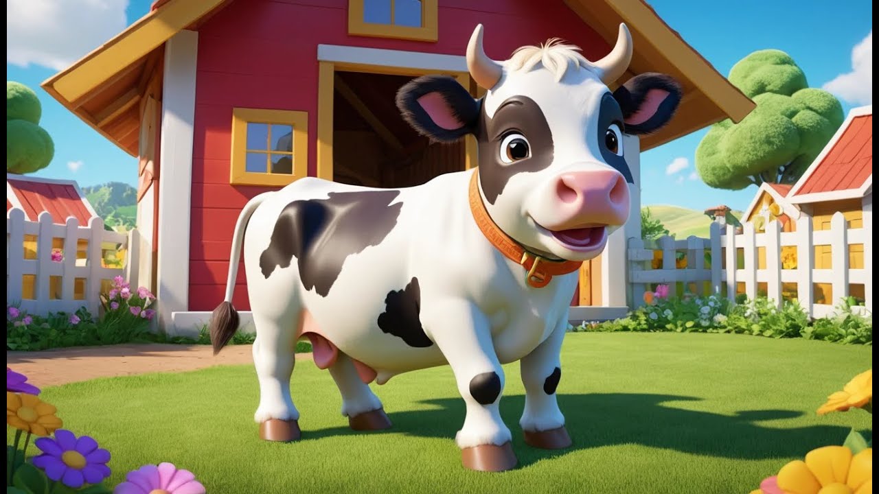 Baby Cow Say Moo Moo Moo | Adorable Calf Nursery Rhyme | Fun Animal ...