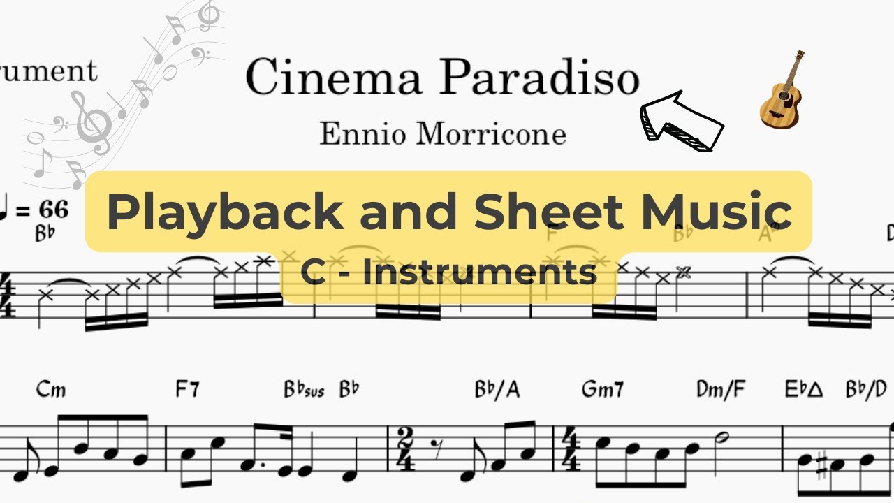 Cinema Paradiso - Playback and Sheet Music - Flute, Violin - YouTube