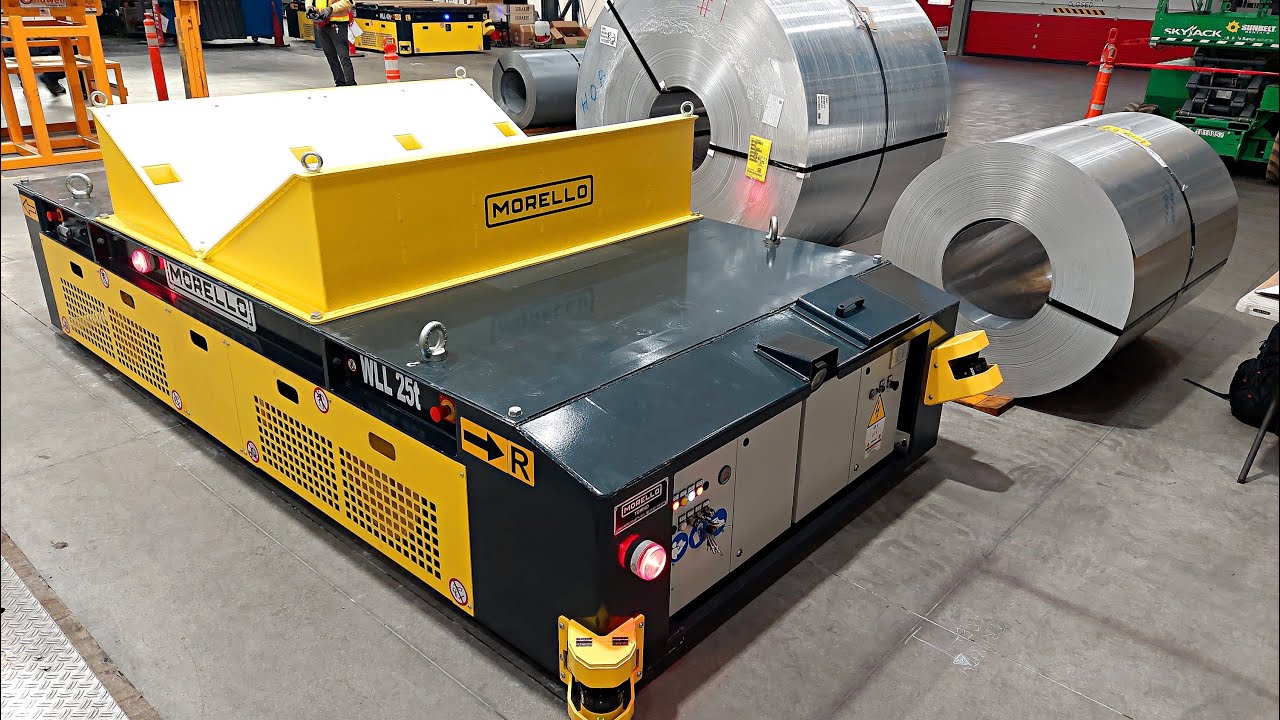 Coil transfer cart - 25 T STEEL COILS TRANSPORTER - MORELLO - YouTube