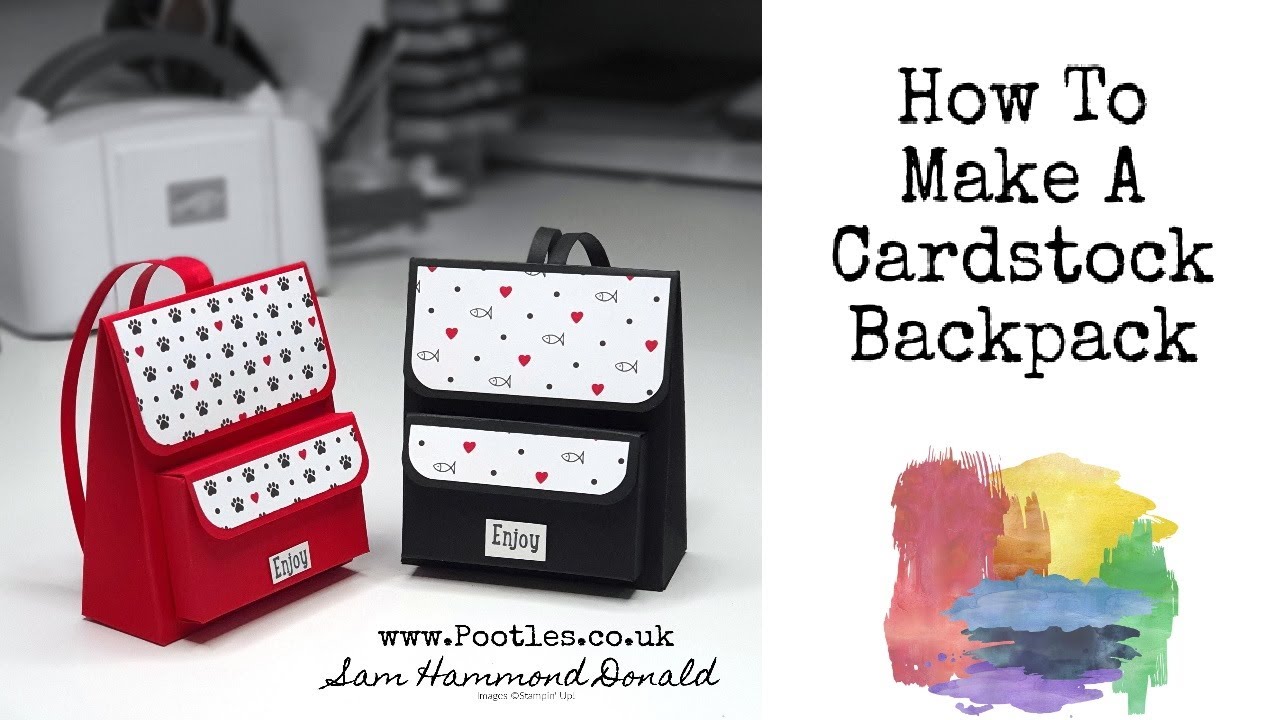 How To Make a Cardstock BackPack - YouTube