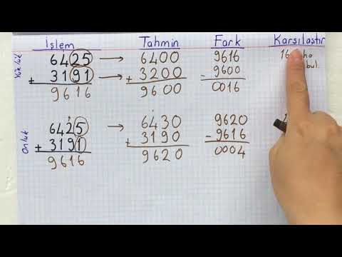 4.Sınıf Matematik “Tahmin ederek toplama ve çıkarma işlemi”