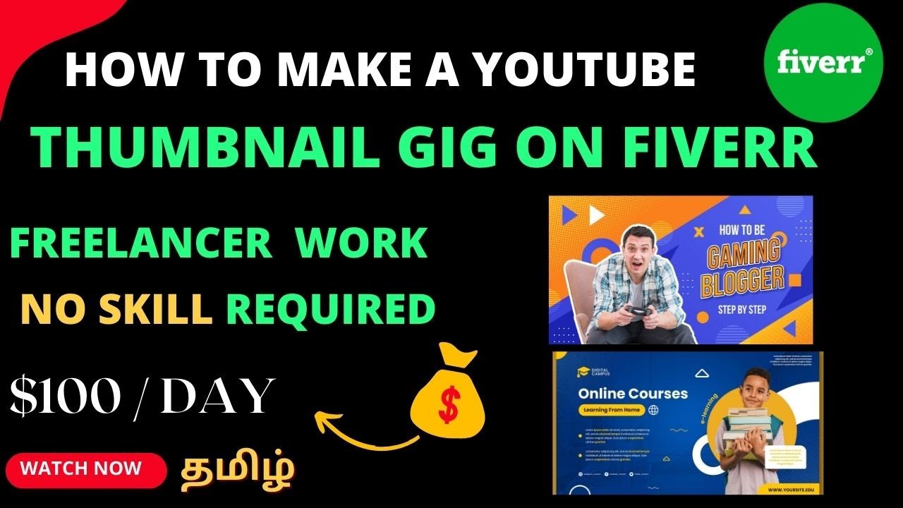 how to make a YouTube Thumbnail Gig on Fiverr | Tamil | make money ...