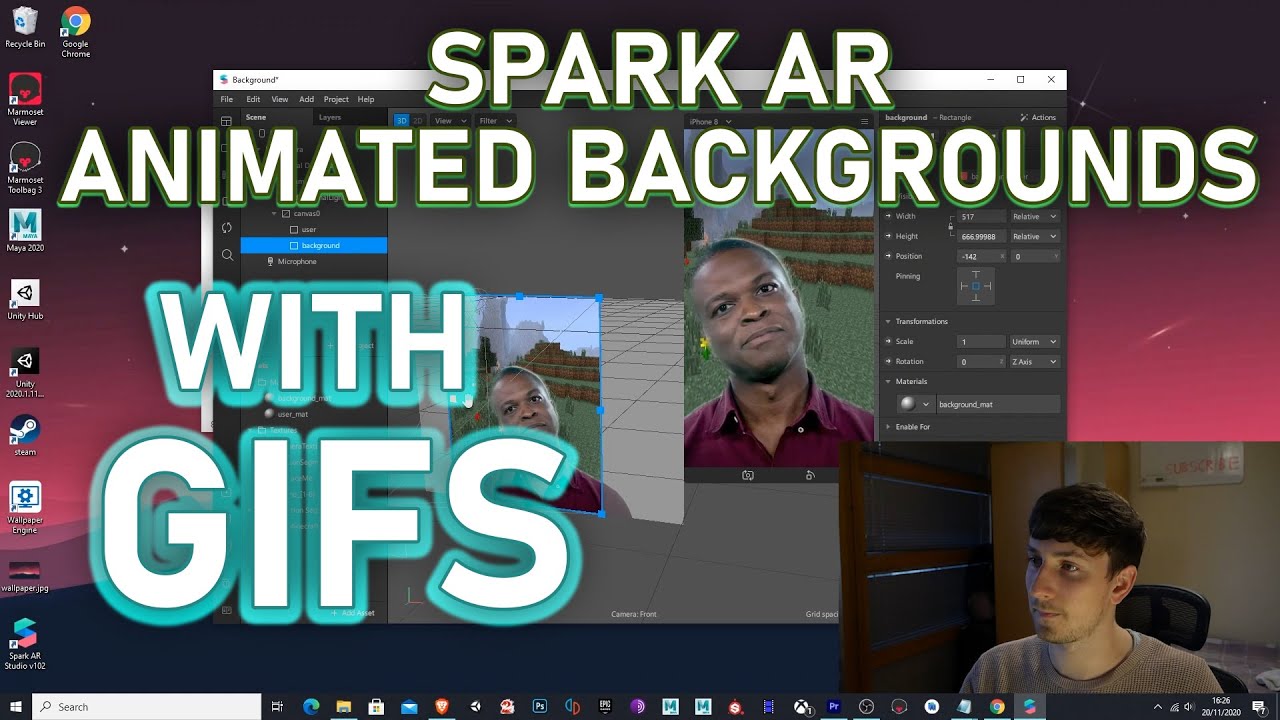 Spark AR Studio: How to make Animation Backgrounds with GIFS - YouTube