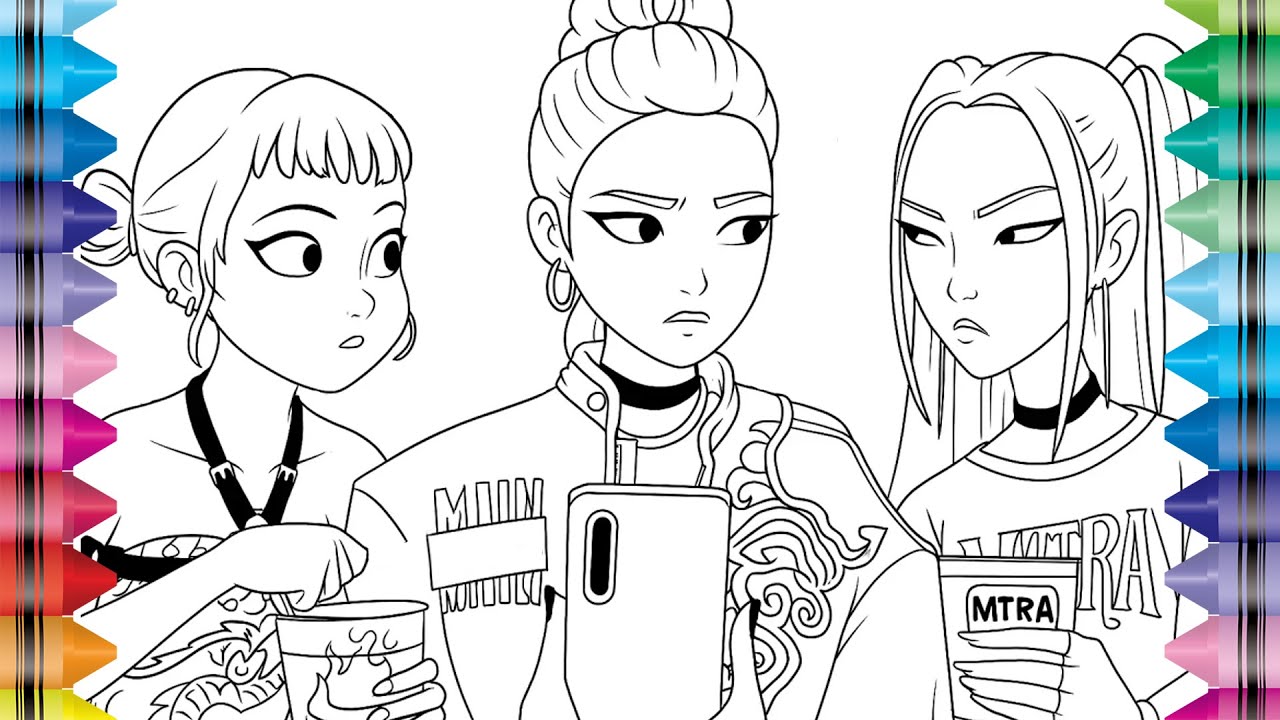 Huntrix KPop Demon Hunters New Coloring Pages / How to Color Huntrix ...