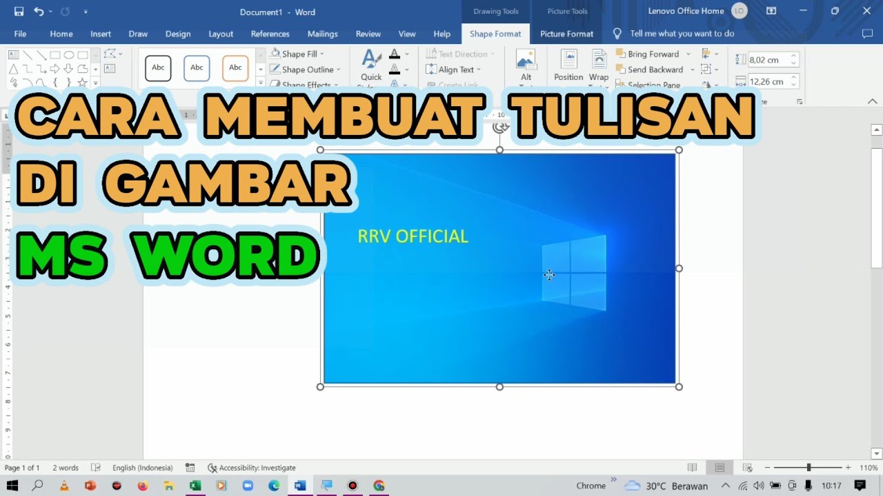 Cara Membuat Tulisan Di Gambar Microsoft Word - YouTube
