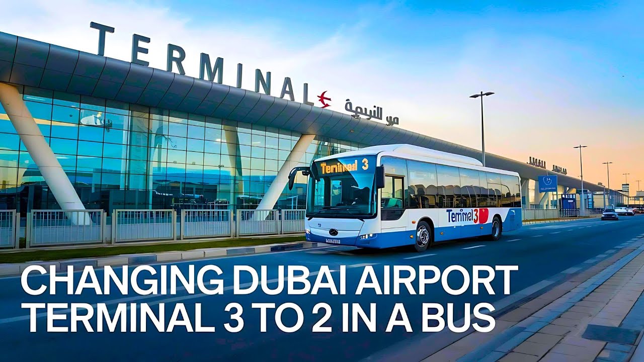 Changing Dubai Airport Terminal 3 To 2 In A Bus - YouTube