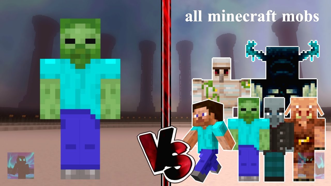 ZOMBIE vs ALL MOBS - Minecraft Mob Battle - YouTube