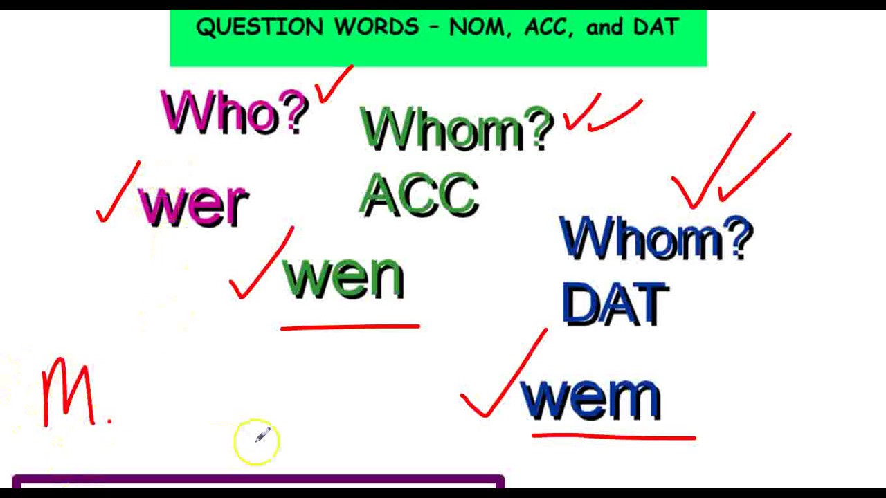 German Grammar: Dative Case, WEM "to whom" - YouTube
