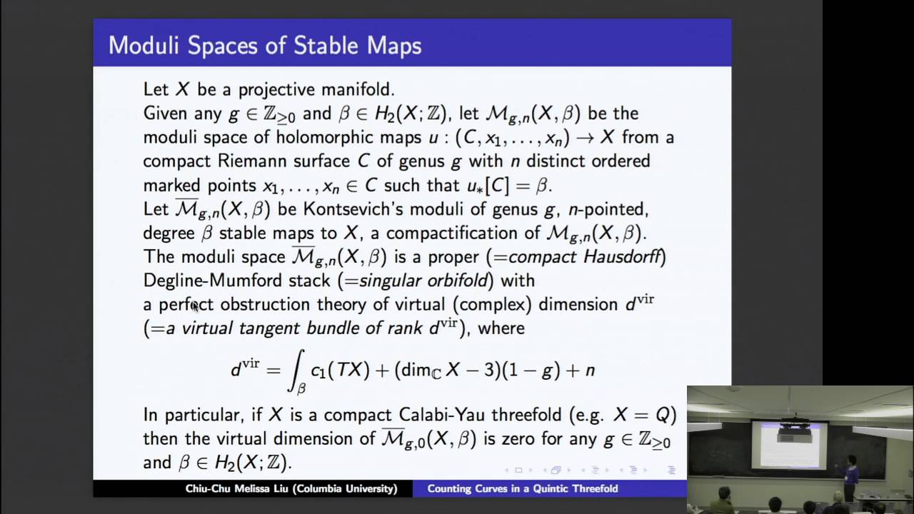 Counting curves in a quintic threefold | Chiu Chu Melissa Liu - YouTube