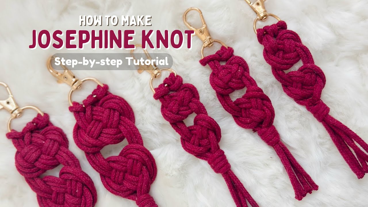 How to Make Josephine Knot Keychain Easy Macrame Tutorial - YouTube