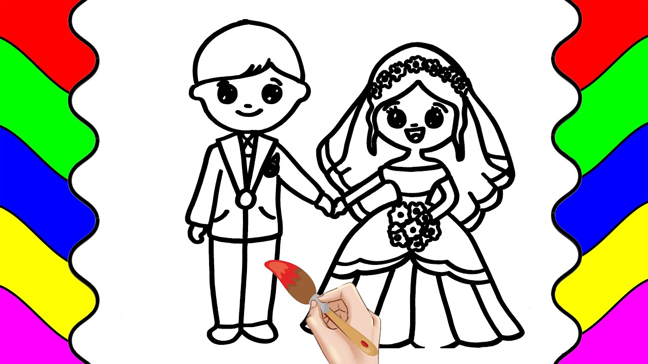 Cute Wedding Drawing, Painting & Coloring For Kids and Toddlers | Art ...