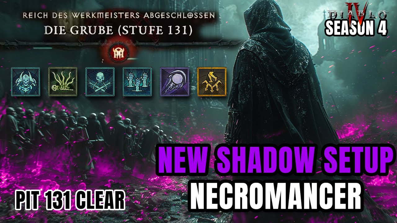 NEW SHADOW SETUP - Necro BLASTING DOWN PIT 131 Diablo 4 Season 4 - YouTube