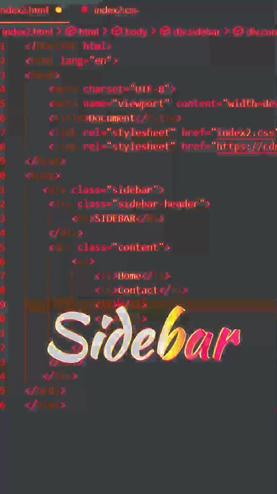 Sidebar Using Htmlandcss Coding Codinglife Codingtutorial Html5 Css3 0666