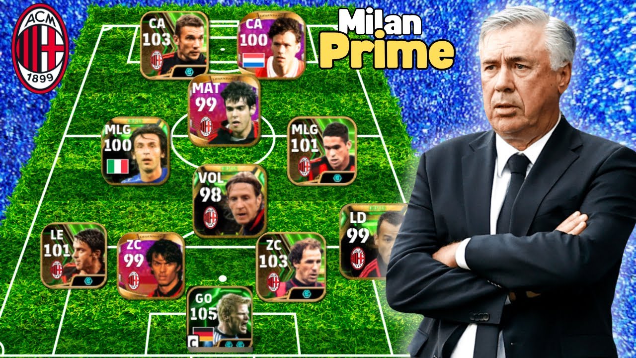 MONTEI O TIME DO MILAN PRIME NA MINHA NOVA CONTA NO EFOOTBALL MOBILE ...