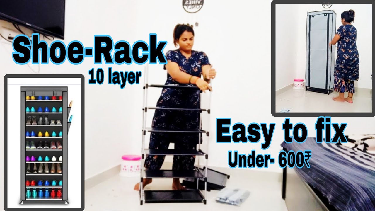 Vlog|| Shoe rack review|| easy to fix|| under-600₹|| @ANNUTIWARI - YouTube