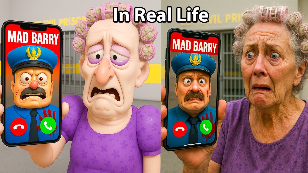 MAD BARRY CALL GRUMPY GRAN in REAL LIFE! New Scary Obby #roblox #obby ...