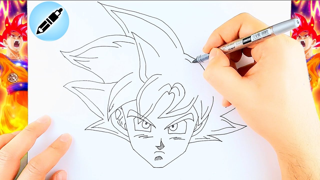 draw goku super saiyan god | how to draw goku god | Dragon Ball - YouTube