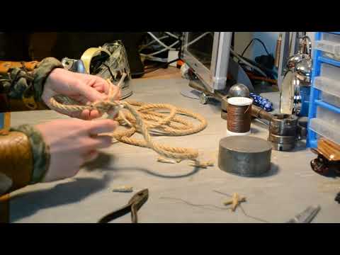 How to eye splice a 4 strand rope using a fid
