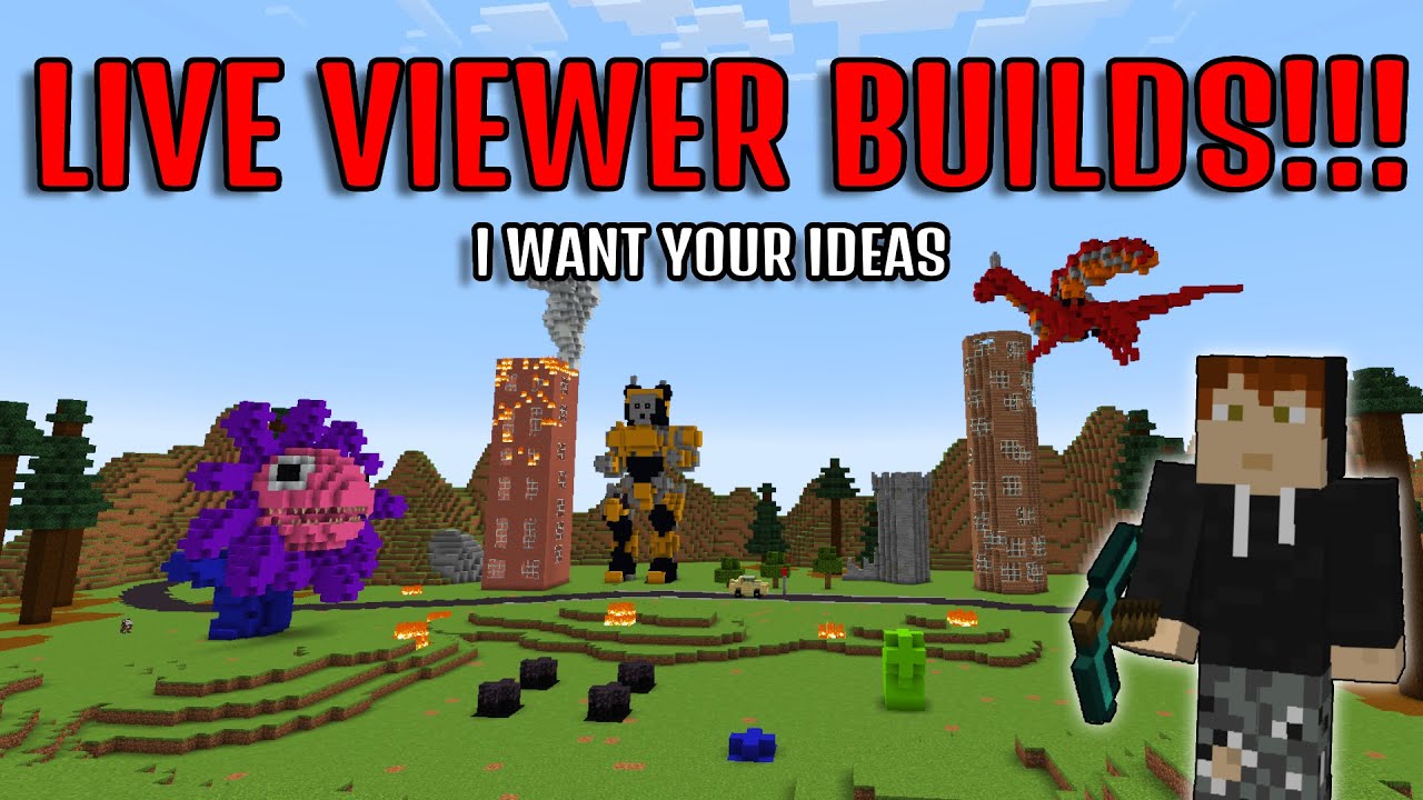 Building Your Crazy Minecraft Ideas LIVE! #minecraft #minectraftbuilding #livestream #gaminglive ...