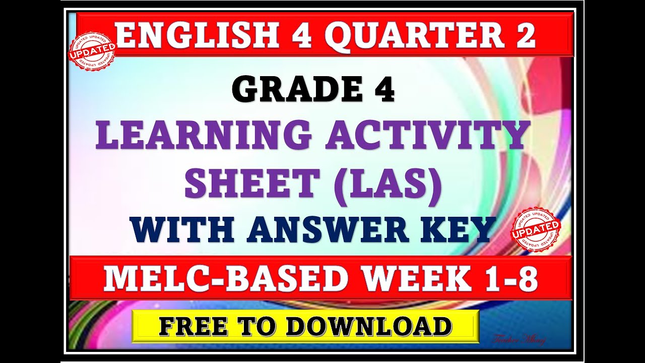 GRADE 4 Q2 ENGLISH LEARNING ACTIVITY SHEET LAS - YouTube
