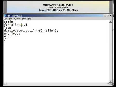 Oracle Pl Sql Tutorial - For Loop In Pl Sql #20 - Youtube