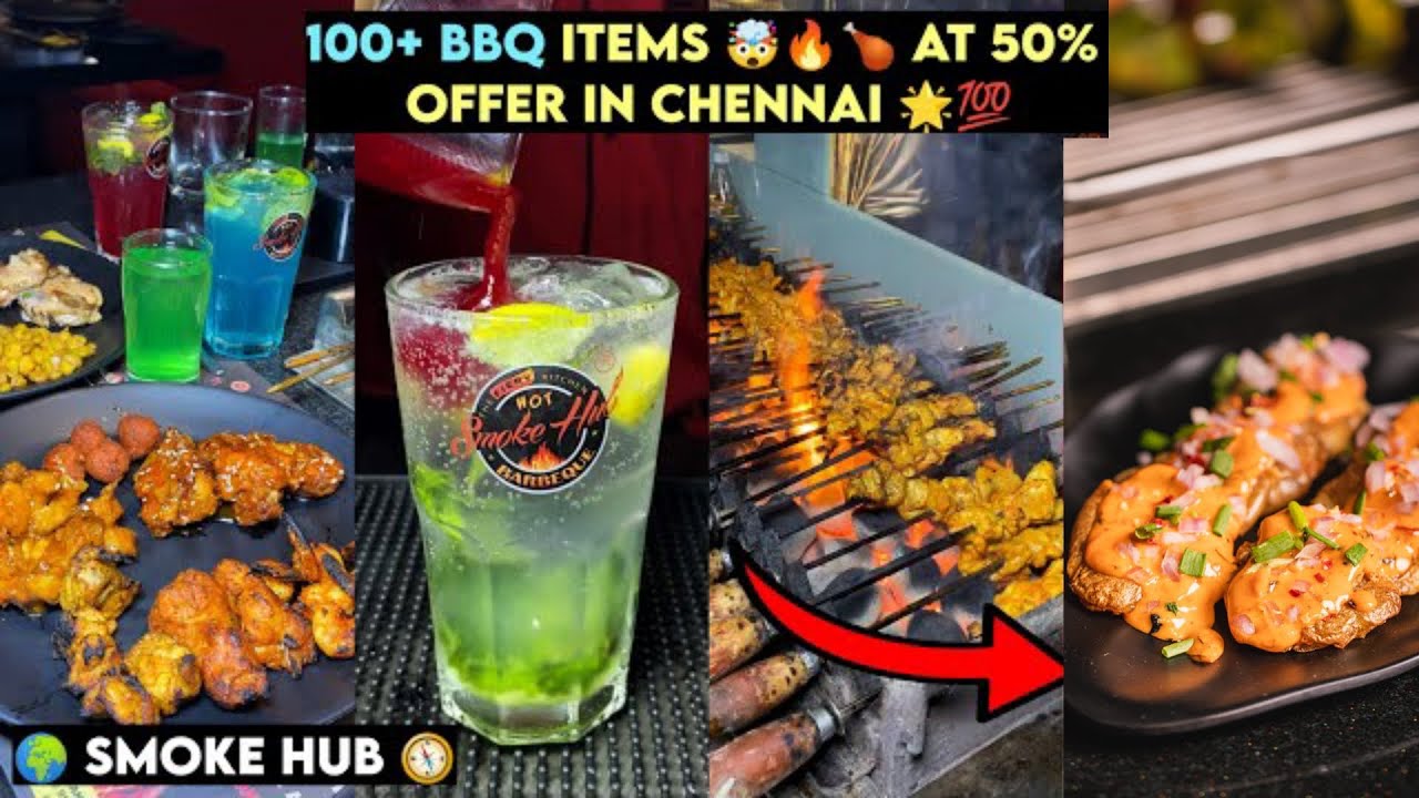 BEST Unlimited BBQ with 100+ Items 🤯🎉| Smoke hub barbeque, Porur ...