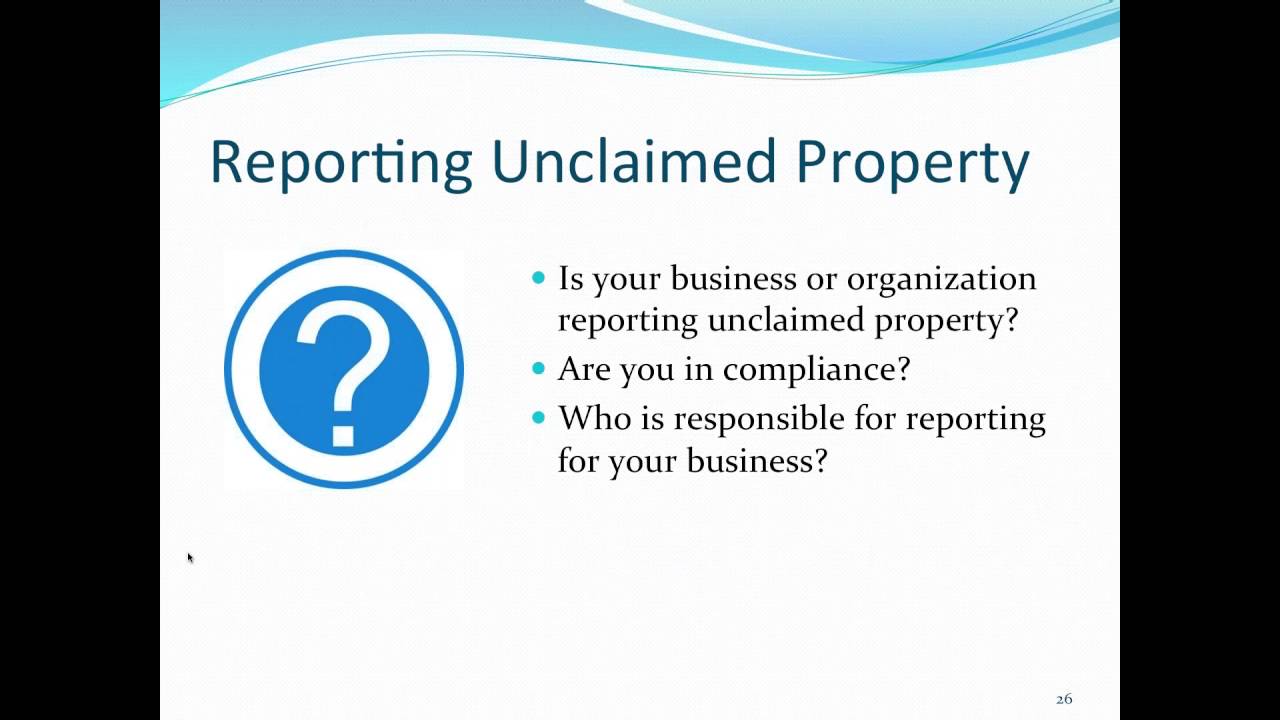 SCR Webinar: Unclaimed Property Program Overview - YouTube