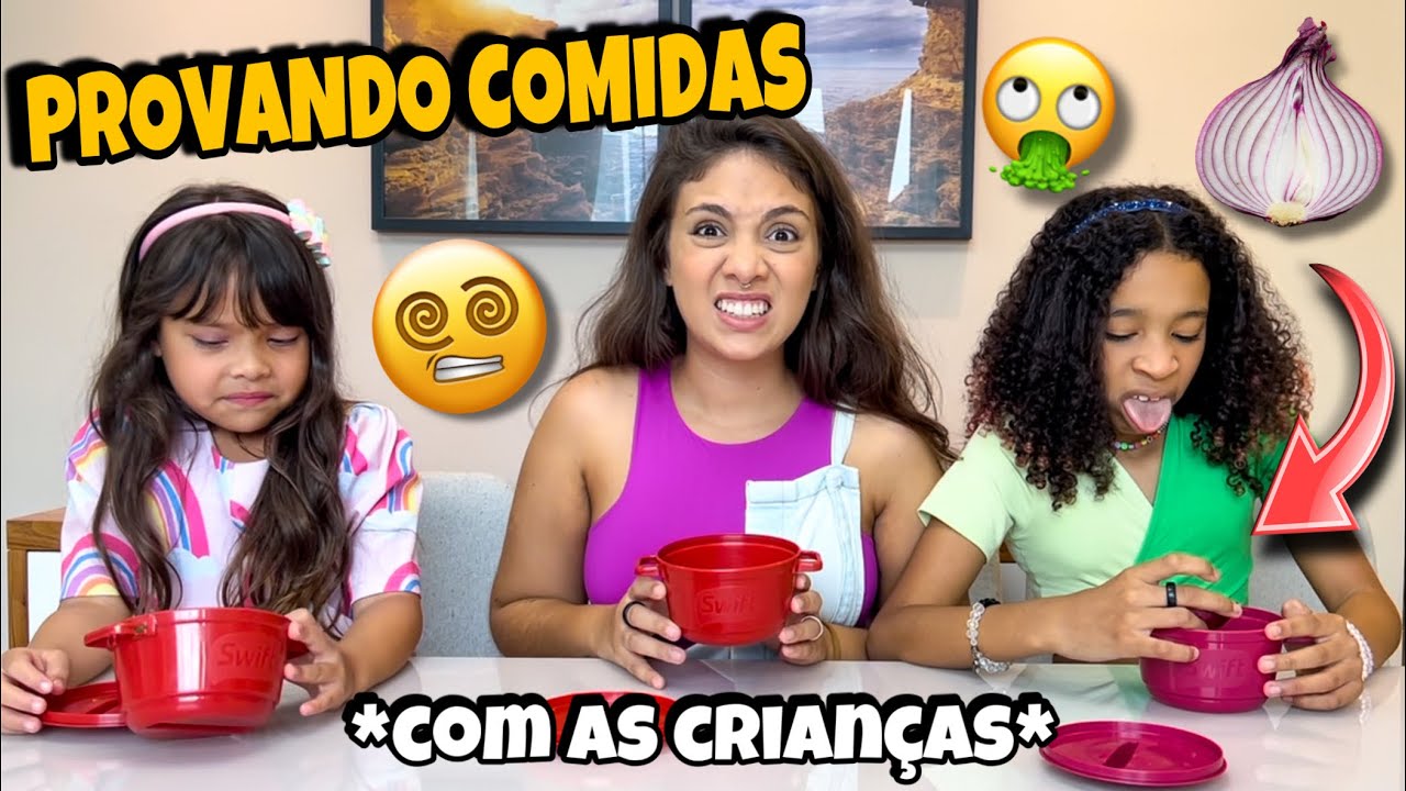 PROVANDO COMIDAS COM AS CRIANÇAS *olha o que elas fizeram *😱 - YouTube