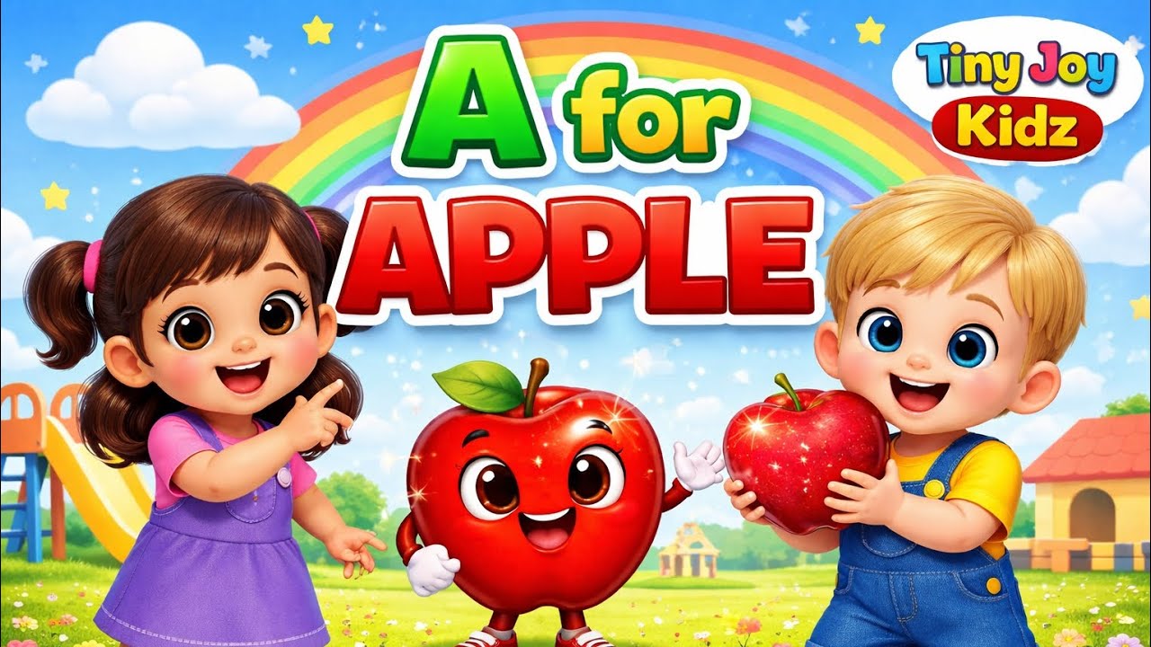 A for Apple 🍎 | ABC Phonics Song for Kids | Learn Alphabet A | Tiny Joy ...