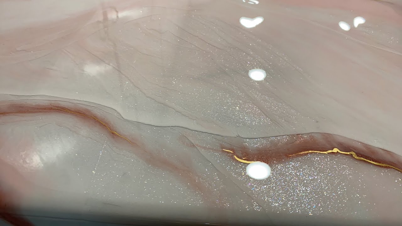 Flood Coating Pink Marble Resin Countertops - YouTube