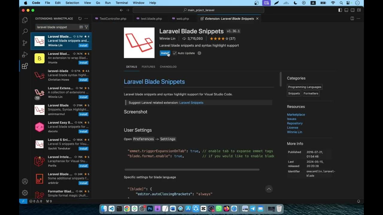 Laravel Terminal & Extensions for VS Code Editor | VS Code Tutorial in Bangla #17 - YouTube