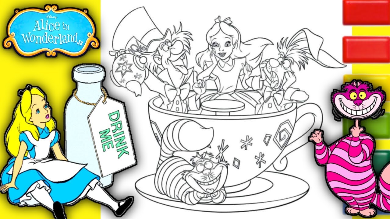 Coloring Alice in Wonderland Disney Coloring page - YouTube