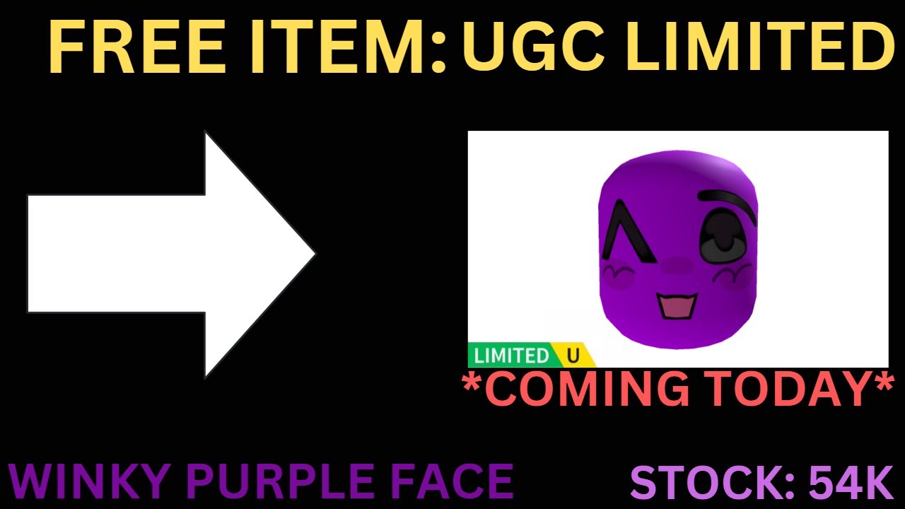 [FREE UGC LIMITED] HOW TO GET Winky Purple Face IN ROBLOX. [54K STOCK ...