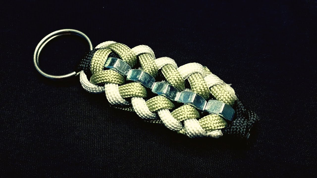 How To Make A Sanctified Knots Paracord Hex Nut Keychain - YouTube