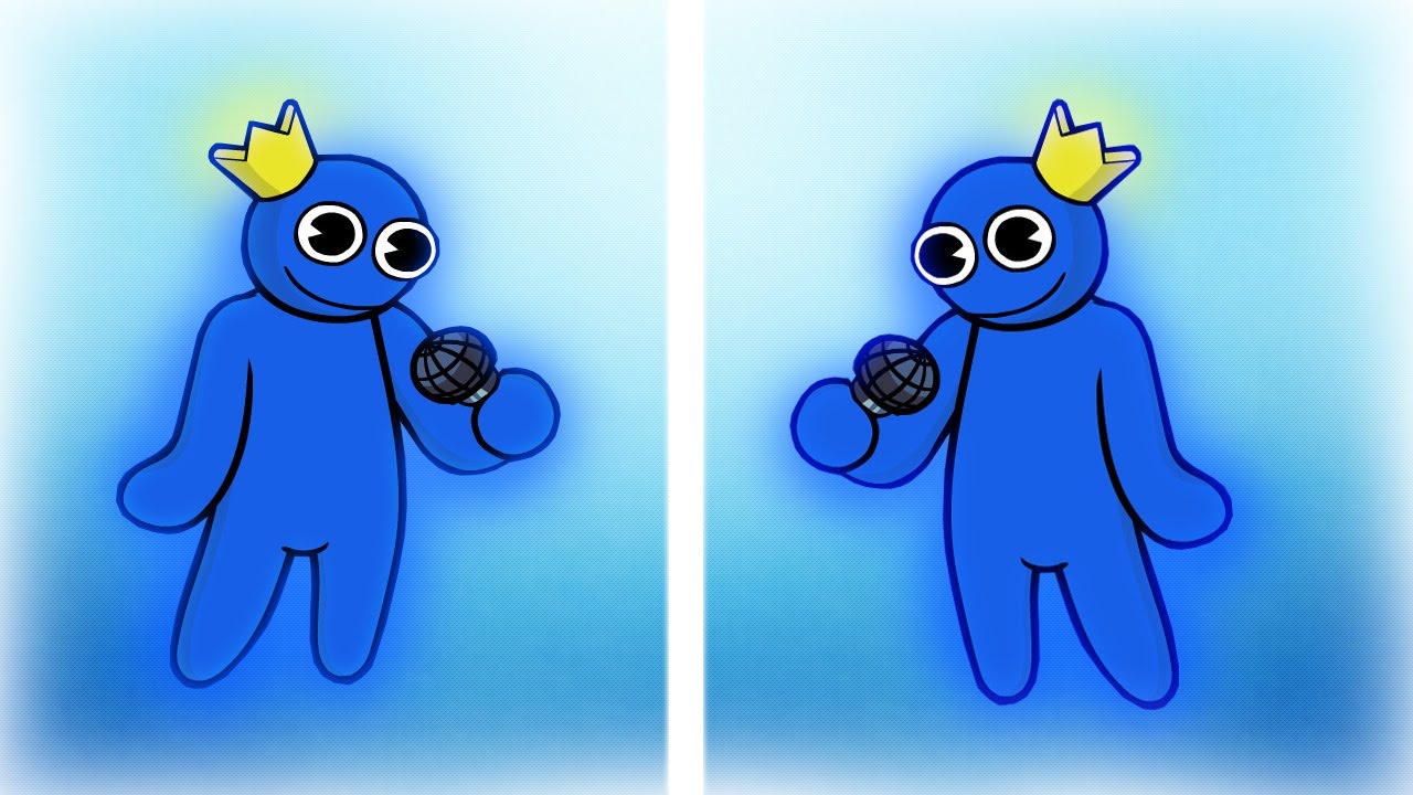 Blue 2d VS Blue 2d | Rainbow Friends (Chapter 1) | FNF mod | Roblox ...