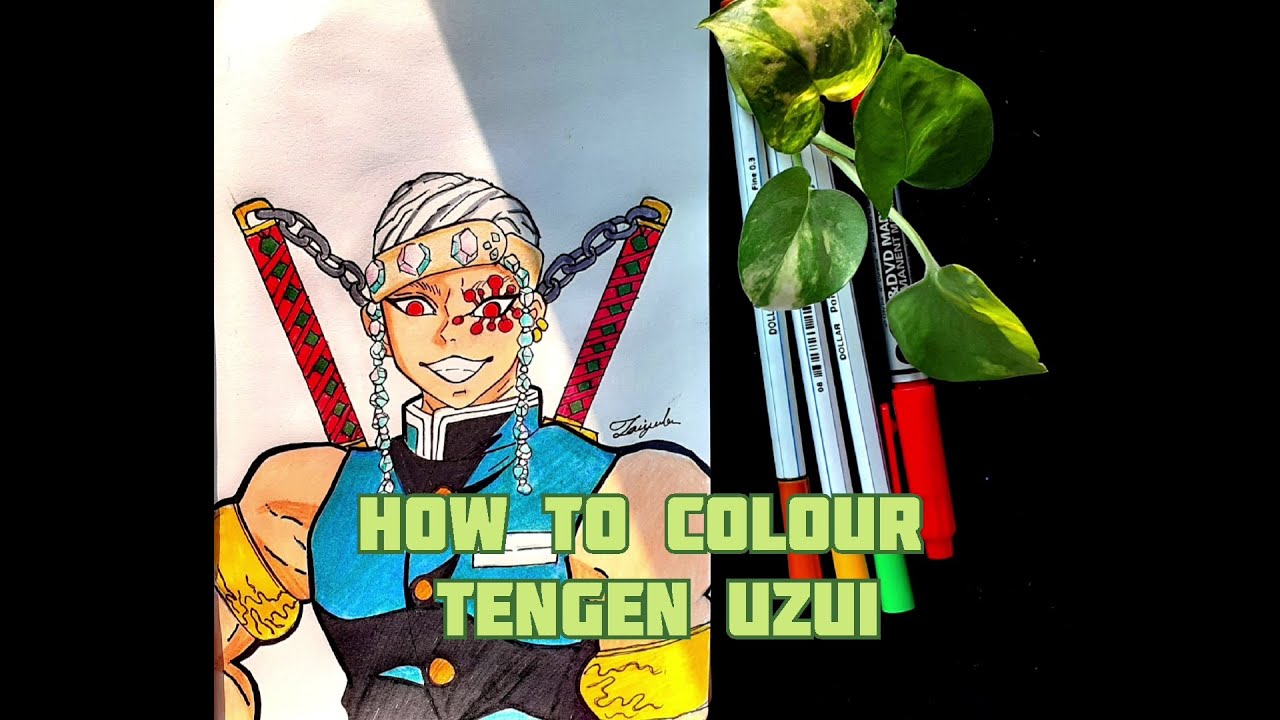 How to colour Tengen Uzui easy~DEMON SLAYER#MYHASHIRASERIES - YouTube