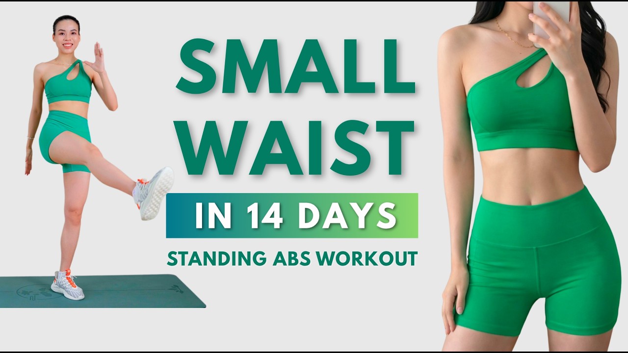 Small Waist in 14 Days 🔥10 Min Standing Abs Workout | No Jumping, No ...