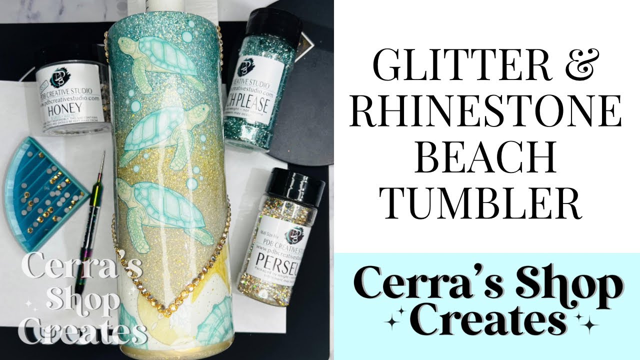 Glitter & Rhinestone Beach Tumbler | PDB CREATIVE STUDIO | Gracefully ...