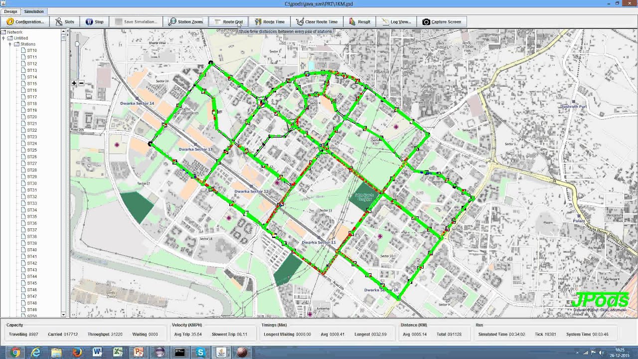Dwarka, Delhi PRT network Simulation - YouTube