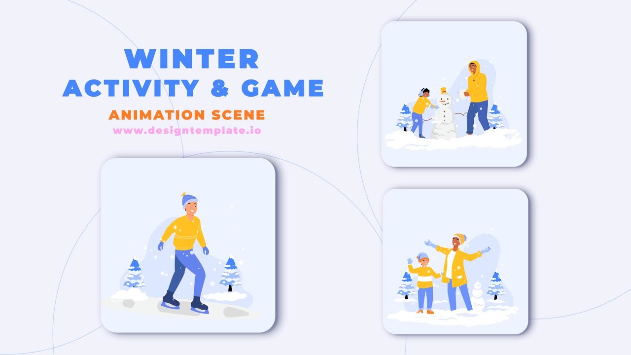Winter Activity Game Animation Scene After Effects Template - YouTube