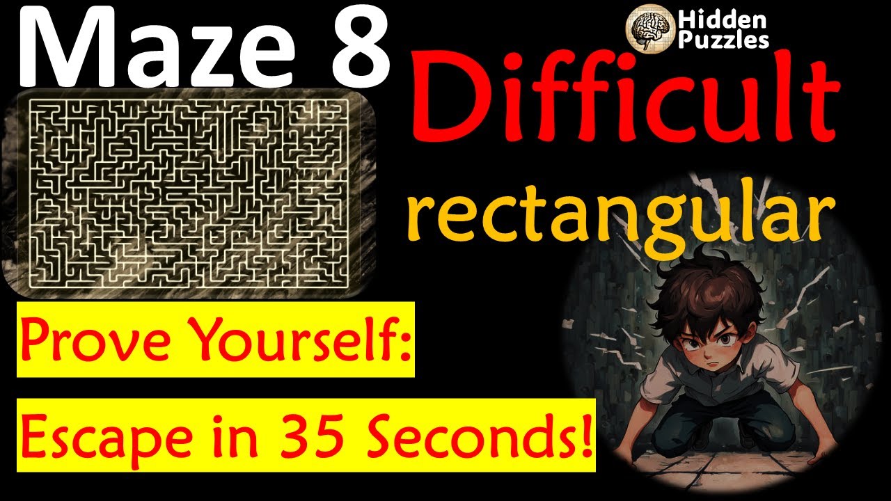 Difficult rectangular mazes Maze 8 - YouTube