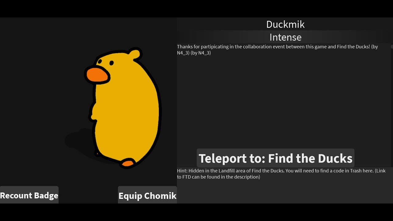 How to get Duckmik in Find The Chomiks - YouTube