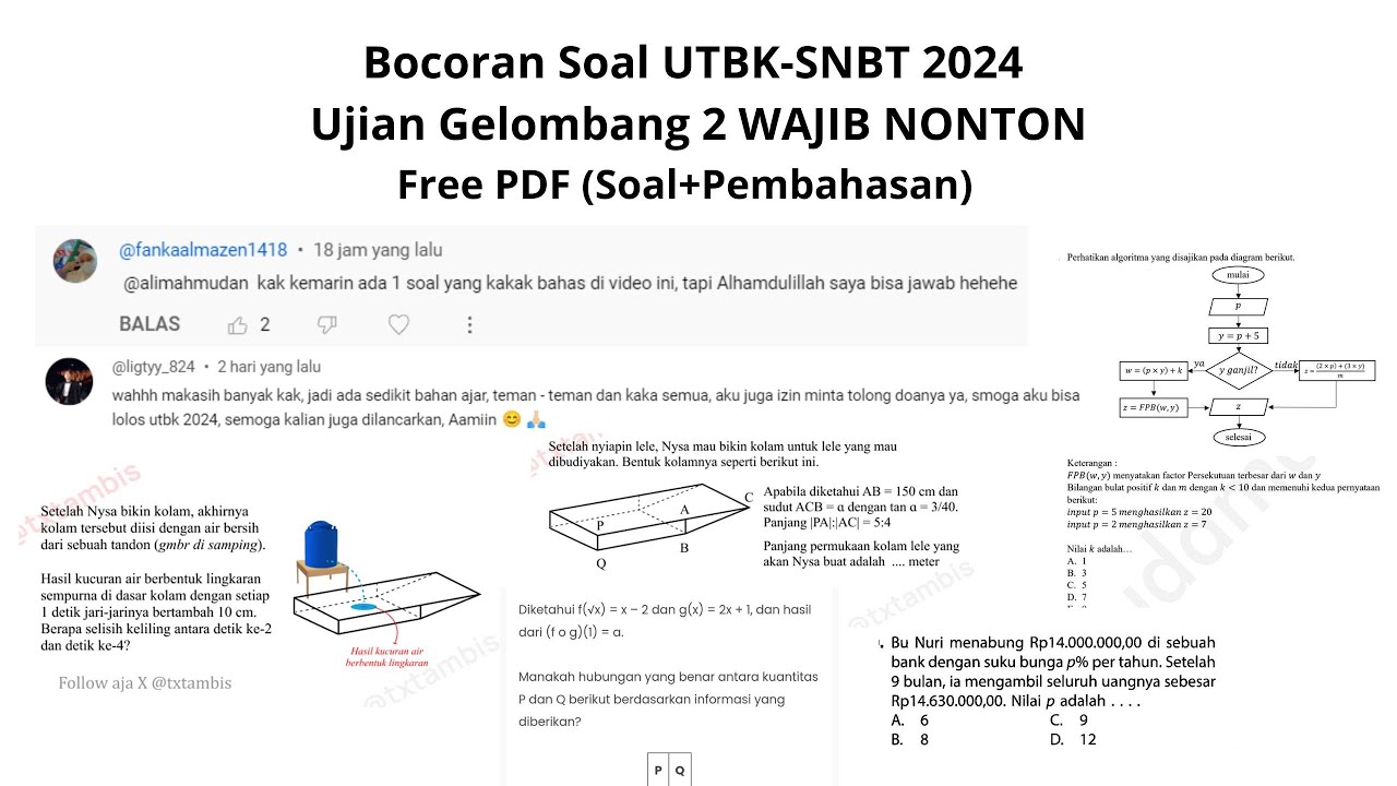 Bocoran Soal UTBK 2024 UNTUK Gelombang 2 - YouTube